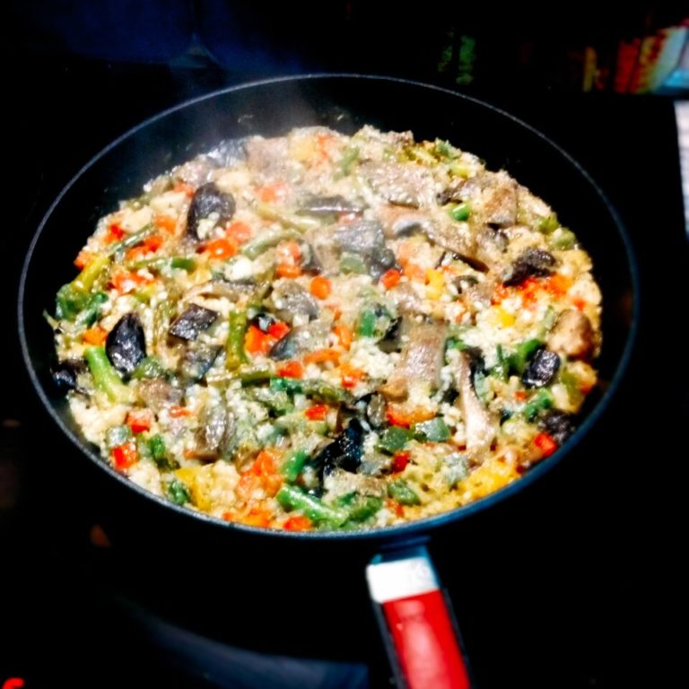 Receta: Arroz con seta de cardo y espárragos - Economato Macabeo
